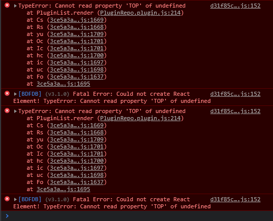 [BUG] - BDFDB/PluginRepo · Issue #2222 · mwittrien/BetterDiscordAddons · GitHub