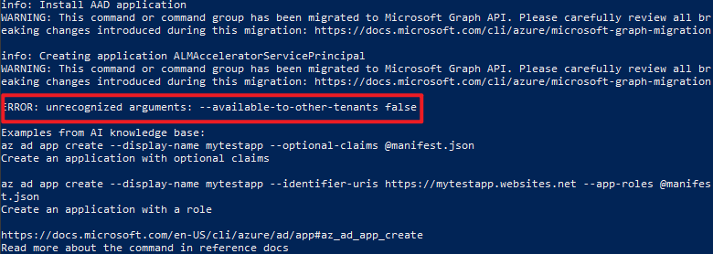 [ALM Accelerator - DOCS]: Setup CoE ALM Accelerator using CoE CLI - Quickstart - Failing when ...