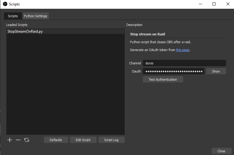 Github Durssobs Stopstreamonraid Attempt At Creating A Script That Automatically Stops