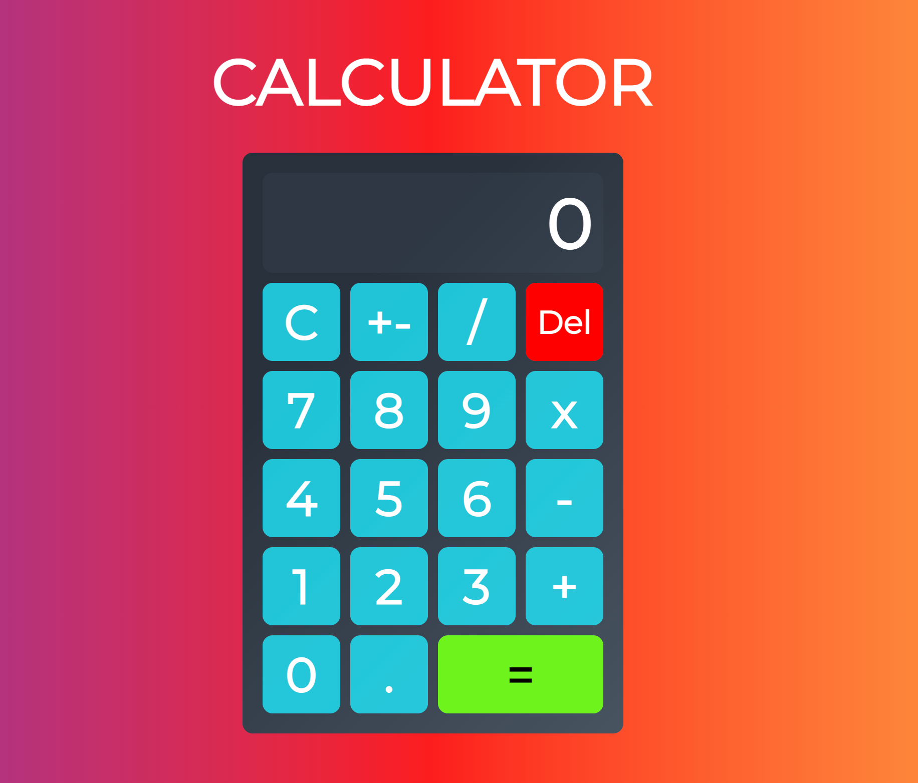 GitHub - kritibagga/Calculator: React Caclulator
