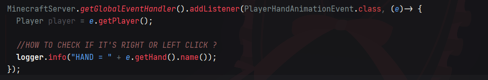 Detecting right or left click on a block · Minestom Minestom · Discussion #1790 · GitHub