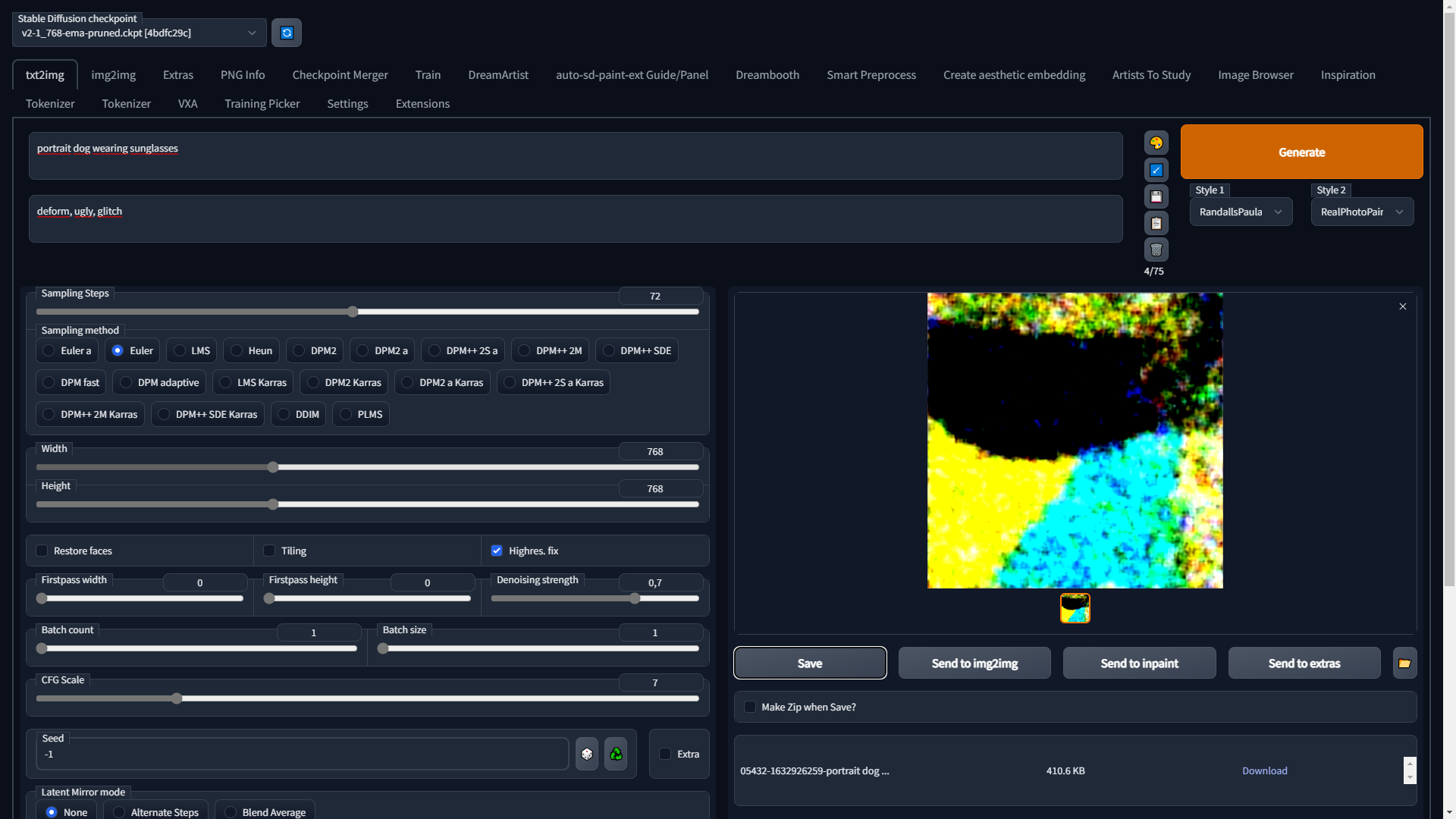 [Bug]: SD2.1:broken output on 3080 12 GiB · Issue #5671 · AUTOMATIC1111/stable-diffusion-webui ...