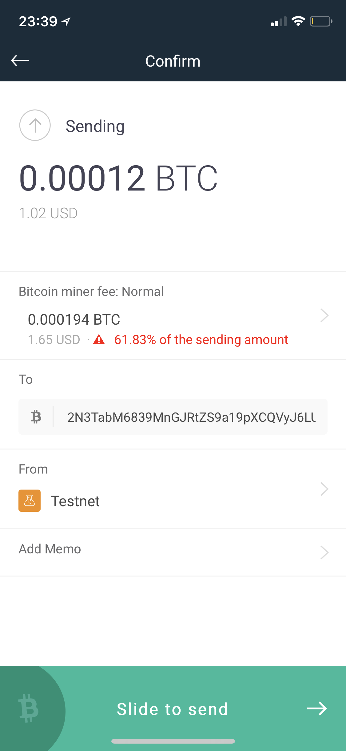 Fee percentage is misleading because it includes the fee · Issue #8020 · bitpay/wallet · GitHub