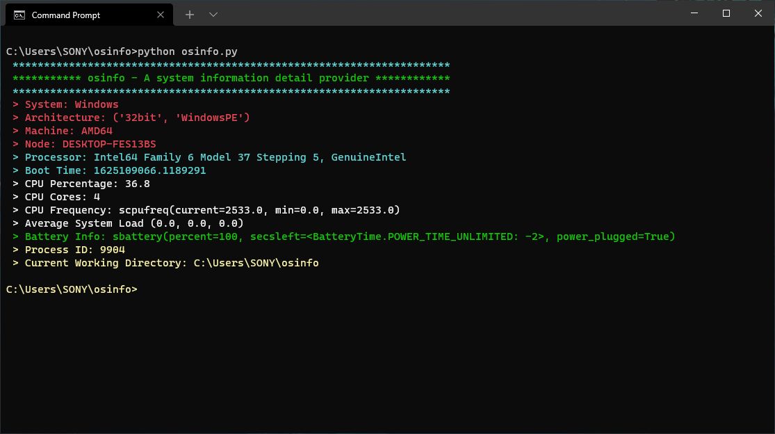 Github Chipinvision Osinfo A System Information Detail Provider