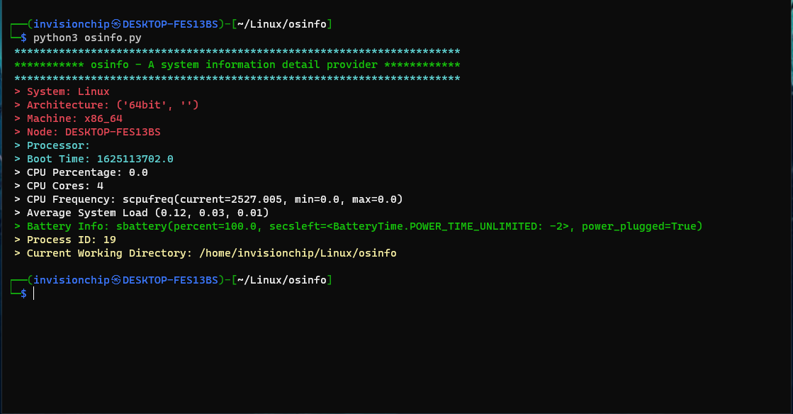 GitHub - chipinvision/osinfo: A system information detail provider