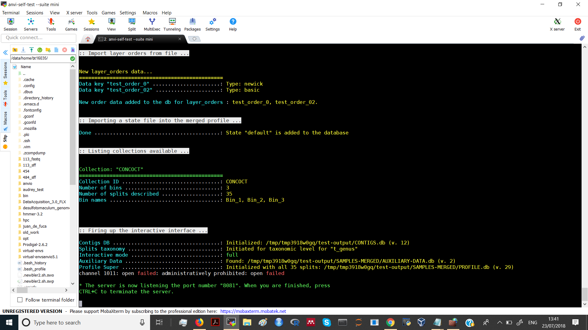 no interactive interface with anvio-self-test · Issue #918 · merenlab ...