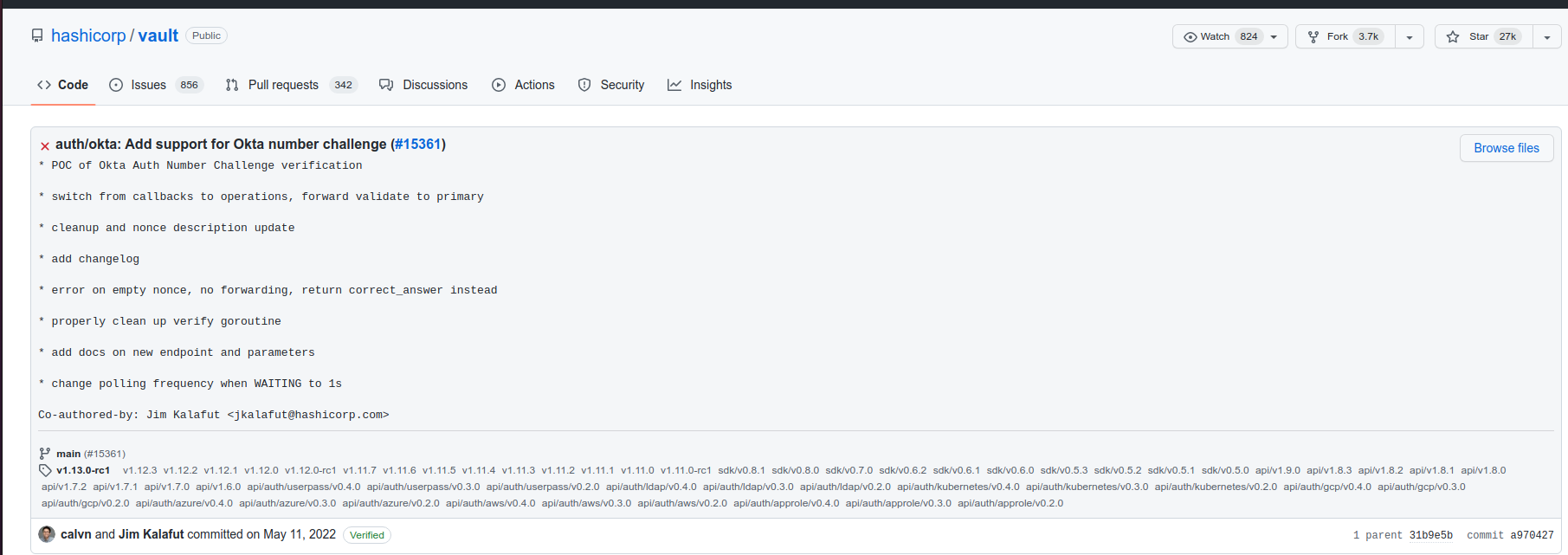 Add support for Okta number challenge (#15361) · Issue #19341 · hashicorp/vault · GitHub