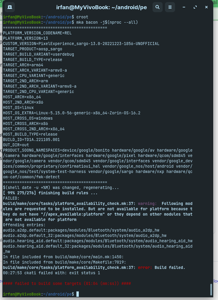 Build is failing for sargo device · Issue #4066 · PixelExperience/android-issues · GitHub