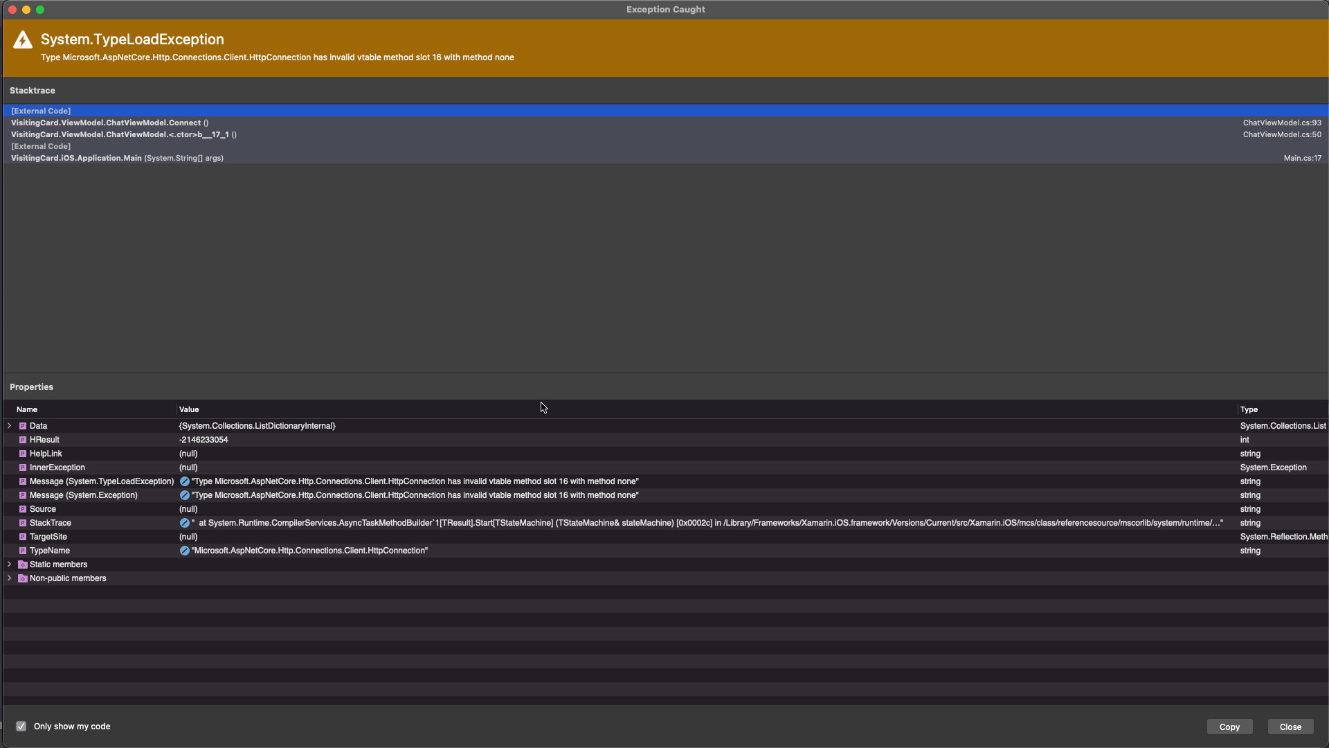 [iOS] JIT (simulator) / AOT (devices) issue running SignalR sample · Issue #20805 · mono/mono ...