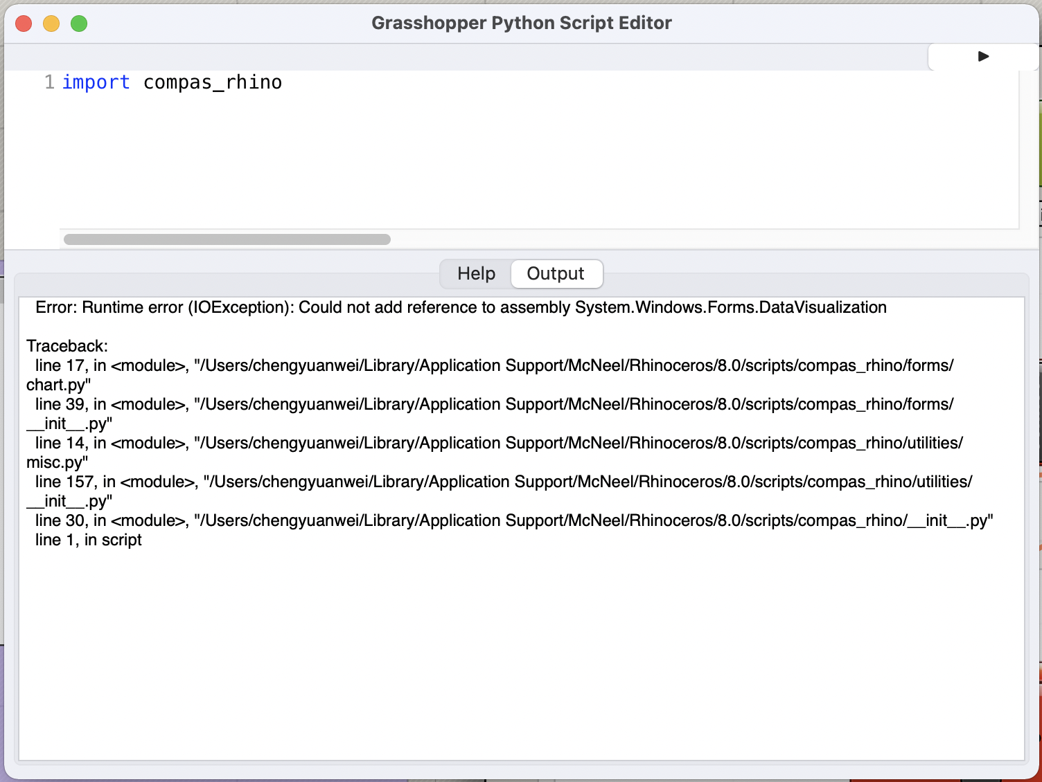 RhinoWIP 8 on MAC : Runtime error (IOException): Could not add reference to assembly System ...