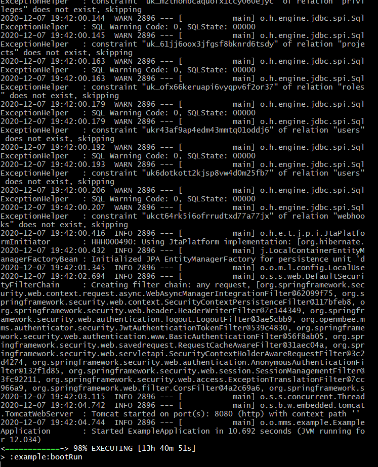 gradle build for bootRun freezes · Issue #128 · Open-MBEE/exec-mms · GitHub