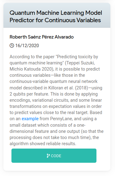 [DEMO] Quantum Machine Learning Model Predictor for Continuous Variable ...