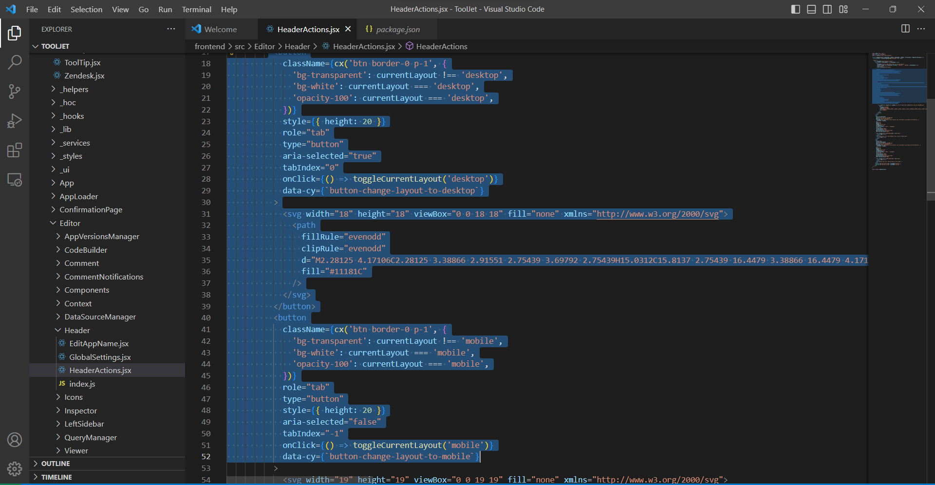Color Difference In Toggling Icons. · Issue #6197 · ToolJet/ToolJet · GitHub