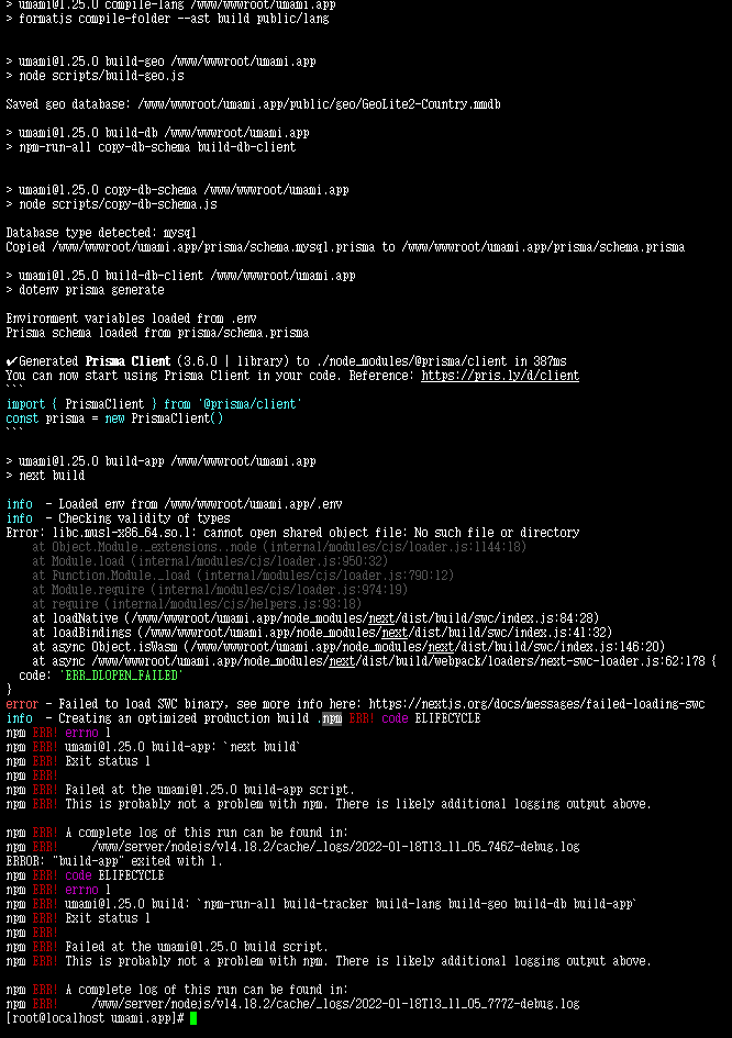 Fail to update · Issue #919 · umami-software/umami · GitHub