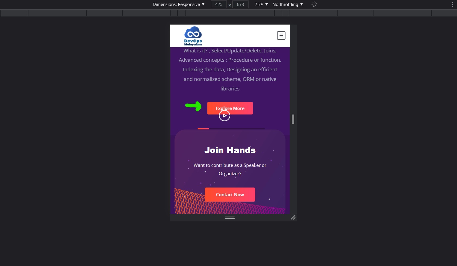 Overlapping in mobile view · Issue #31 · DevOps-Malayalam/DevOps-Community · GitHub