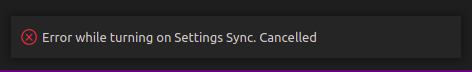Error while turning on Setting Sync · Issue #146819 · microsoft/vscode · GitHub