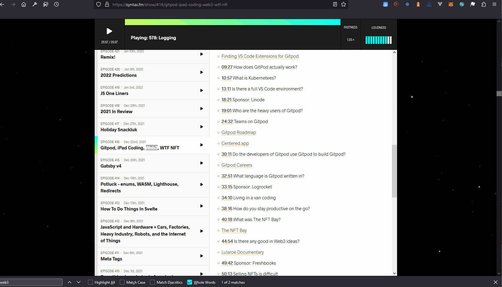 Timestamps aren't linking to the correct episode · Issue #887 · syntaxfm/website · GitHub