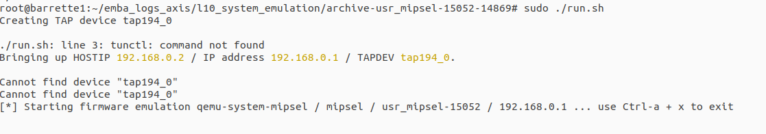 System Mode Emulation stuck in infinite loop (Axis firmware) · Issue #370 · e-m-b-a/emba · GitHub
