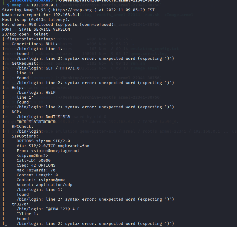 Getting interactive shell while re-running the System Emulation · Issue #382 · e-m-b-a/emba · GitHub