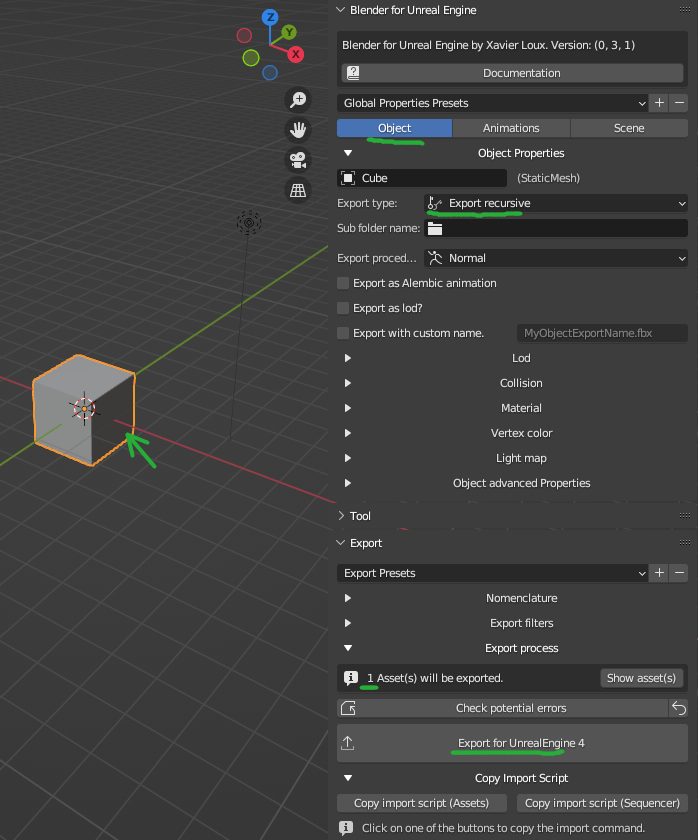 Objects under objects with pivot · Issue #167 · xavier150/Blender-For-UnrealEngine-Addons · GitHub
