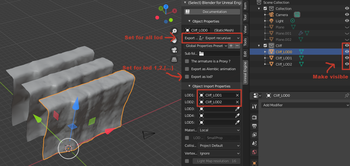 Exporting/Importing LODs isn't working... · Issue #71 · xavier150/Blender-For-UnrealEngine ...