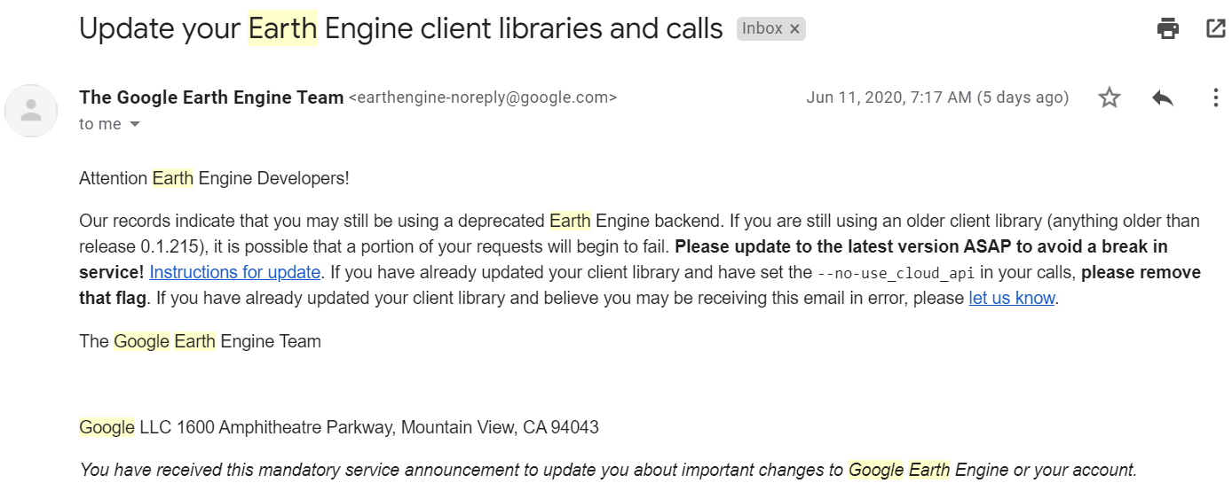 Update Earth Engine API version · Issue #100 · kvos/CoastSat · GitHub