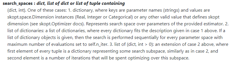 Small formatting error in BayesSearchCV docs · Issue #1053 · scikit-optimize/scikit-optimize ...