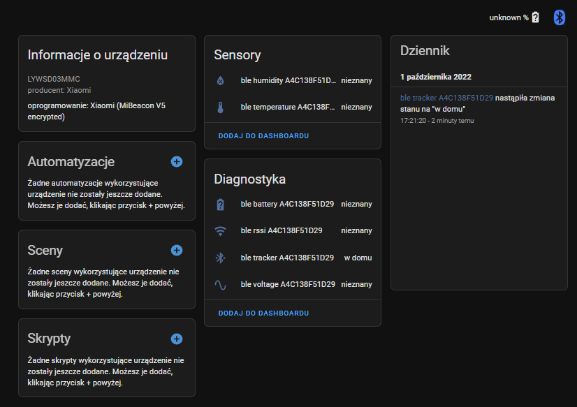 [Bug]: Problem z termometrem/higrometrem LYWSD03MMC · Issue #1029 · custom-components/ble ...