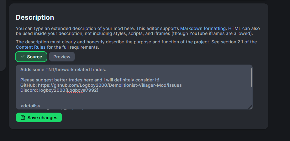 Description Box Goes Out of it's Bounds on Mod Creation Screen · Issue #1283 · modrinth/knossos ...