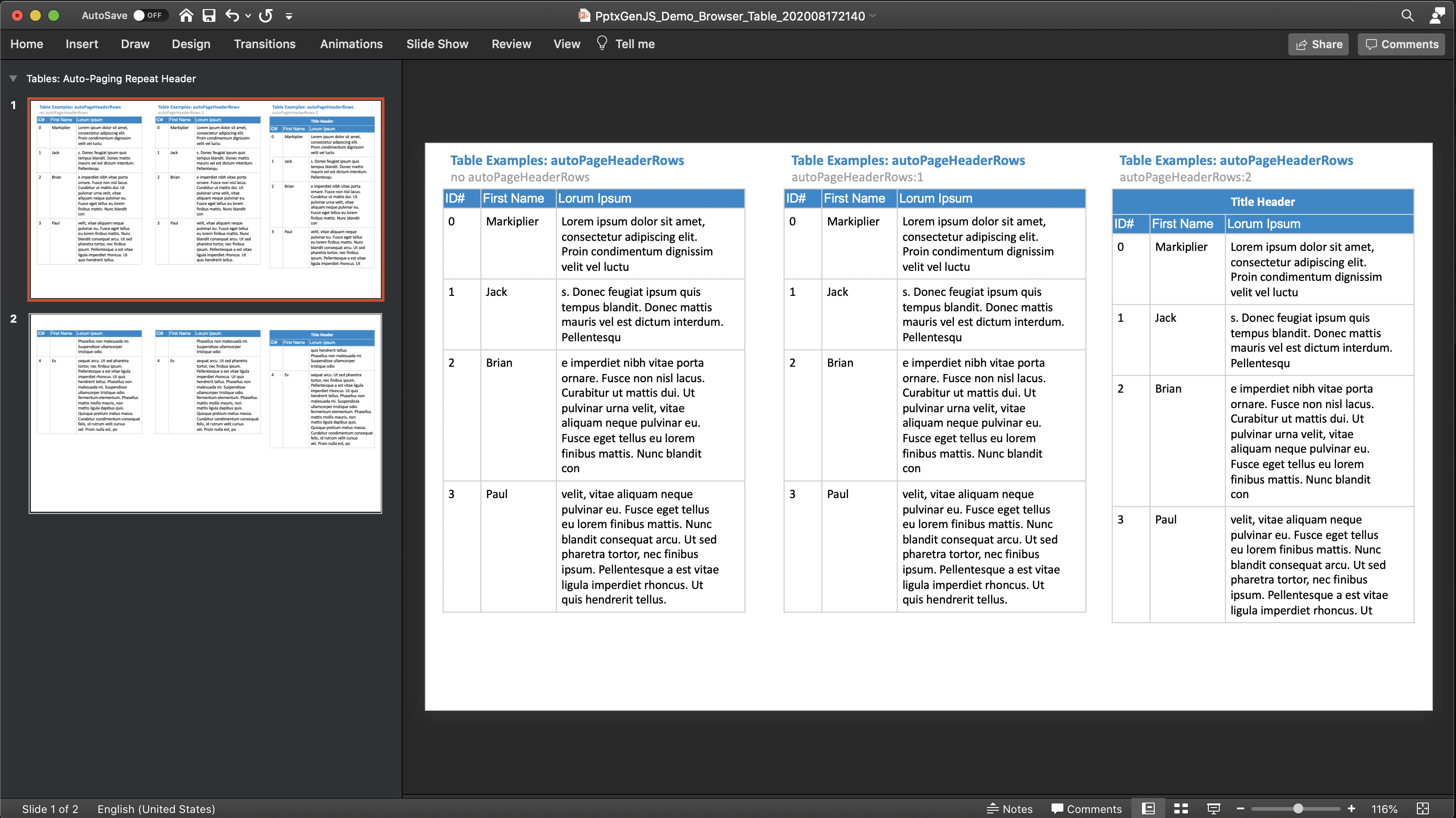 Header Auto Incrementing Slides Generating · Issue #804 · gitbrent/PptxGenJS · GitHub