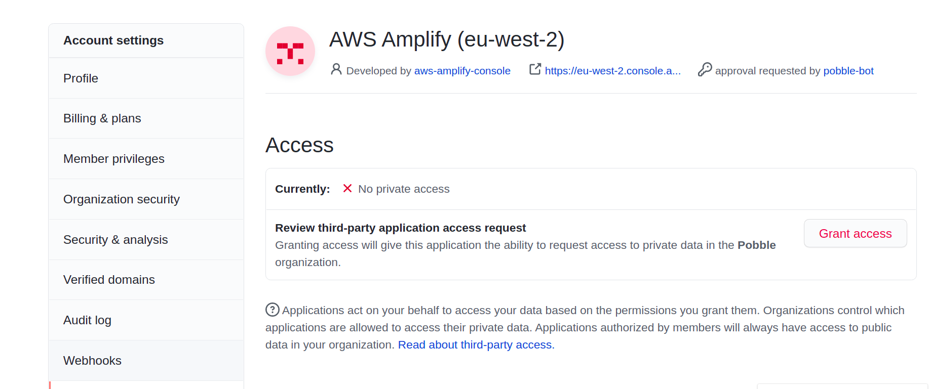 When github "deny access" to AWS Amplify app on Github and then "garant access" again - no ...