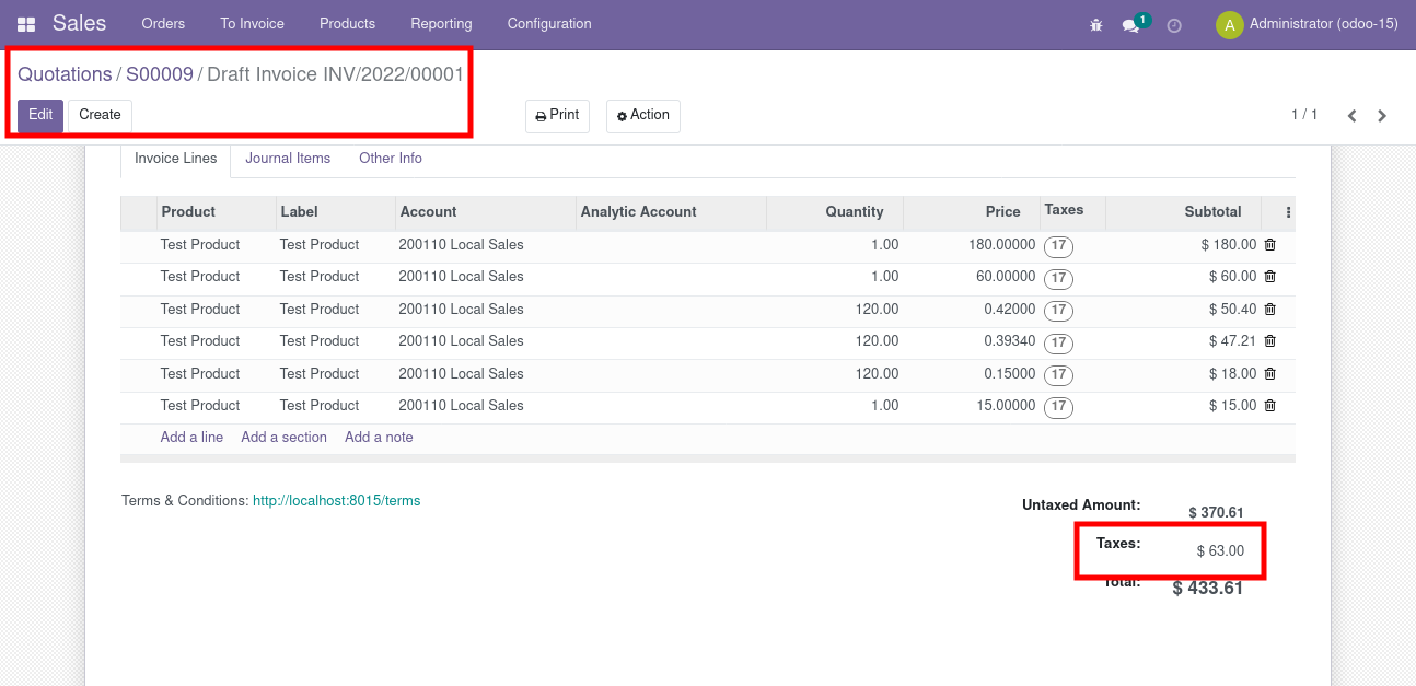 [15.0] Rounding incoherence between SO and created invoice taxes · Issue #102838 · odoo/odoo ...