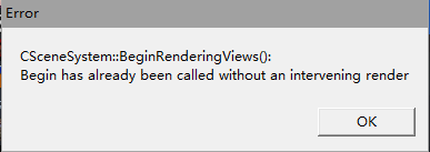 Error msg: Begin has already been called without an intervening render ...