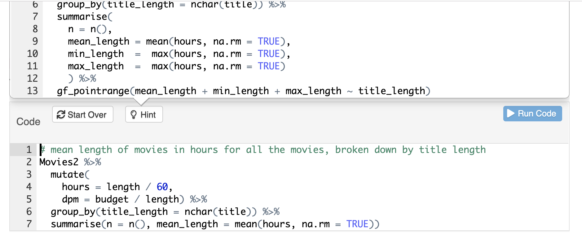long hints don't fit on screen and are not scrollable · Issue #252 · rstudio/learnr · GitHub