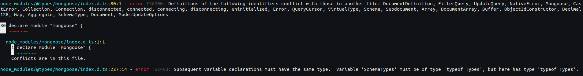 @types/mongoose - Type Definitions conflict with those in mongoose 5.11 · Issue #49950 ...