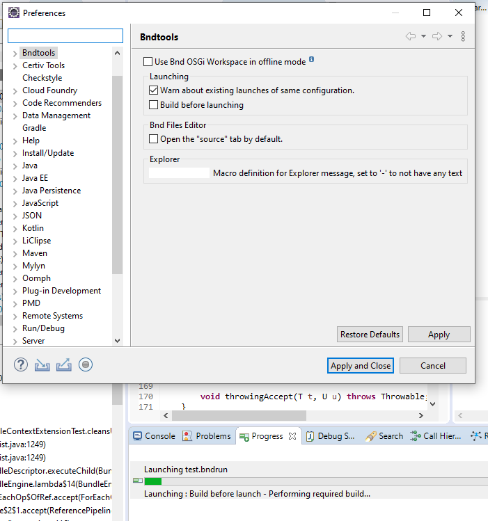 [launch] Build before launch option ignored? · Issue #4089 · bndtools/bnd · GitHub