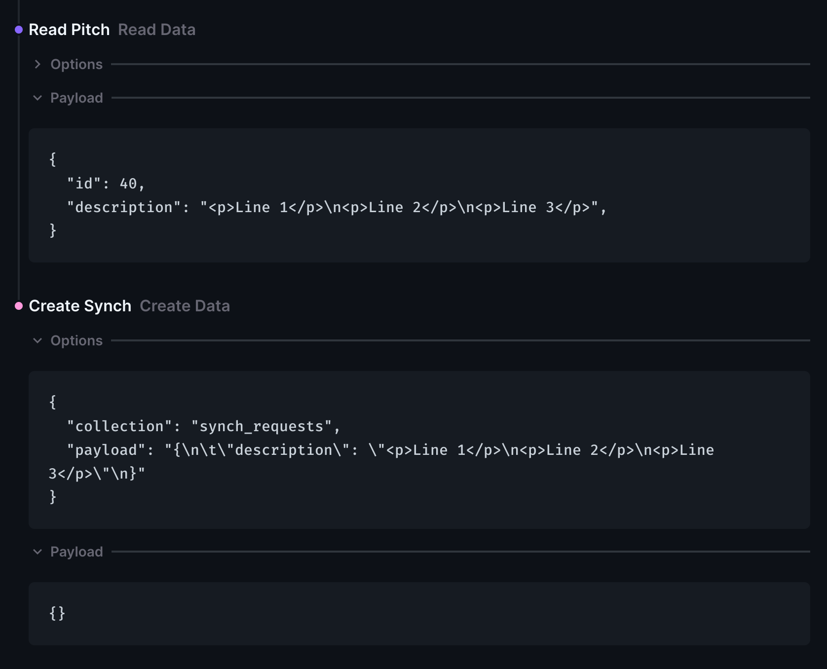Flow - Cannot create data when the payload receives a wysiwyg field from Read Data operation ...