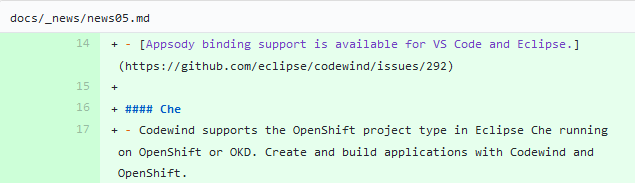 Add More News For 050 · Issue 709 · Eclipse Archivedcodewind · Github