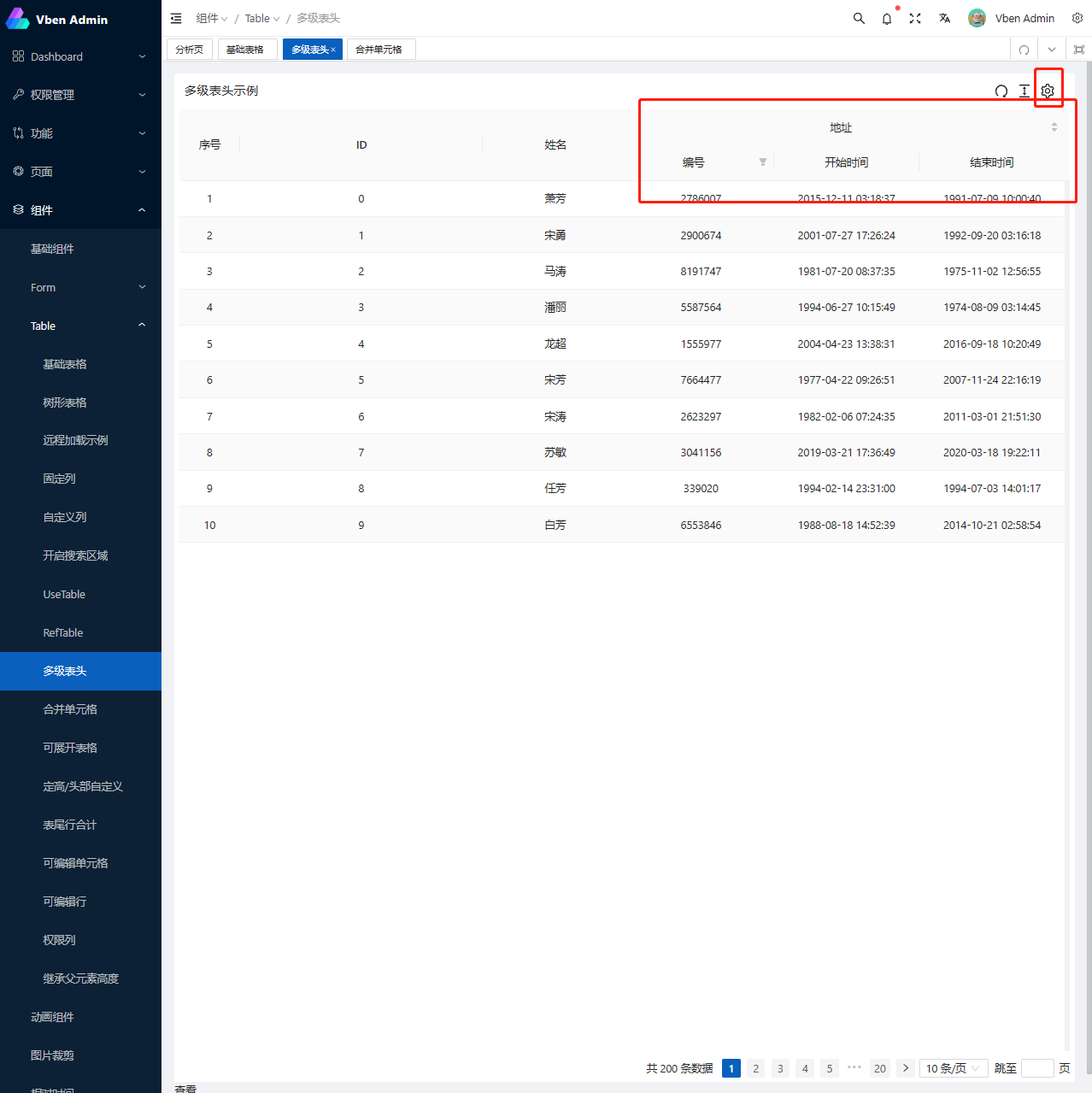 basicTable的tablesetting多级表头 · Issue #2553 · vbenjs/vue-vben-admin · GitHub