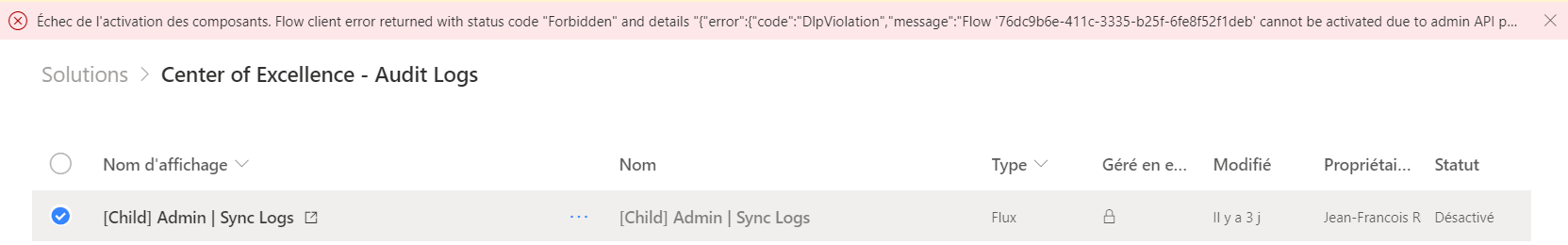 [BUG]: DLP violation when trying to active [Child] Admin | Sync Logs flow · Issue #495 ...