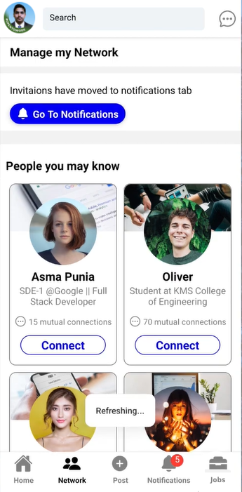 GitHub - shubhamkr83/Native_Linkedin_Clone: The LinkedIn UI Clone project is a mobile ...