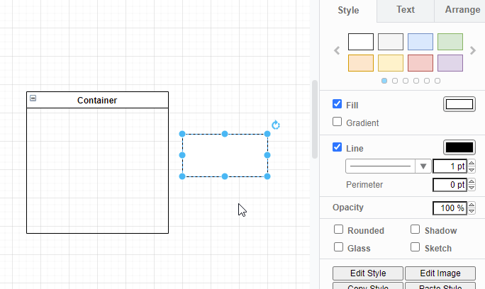 Shape with shadow not added to container · Issue #1798 · jgraph/drawio ...