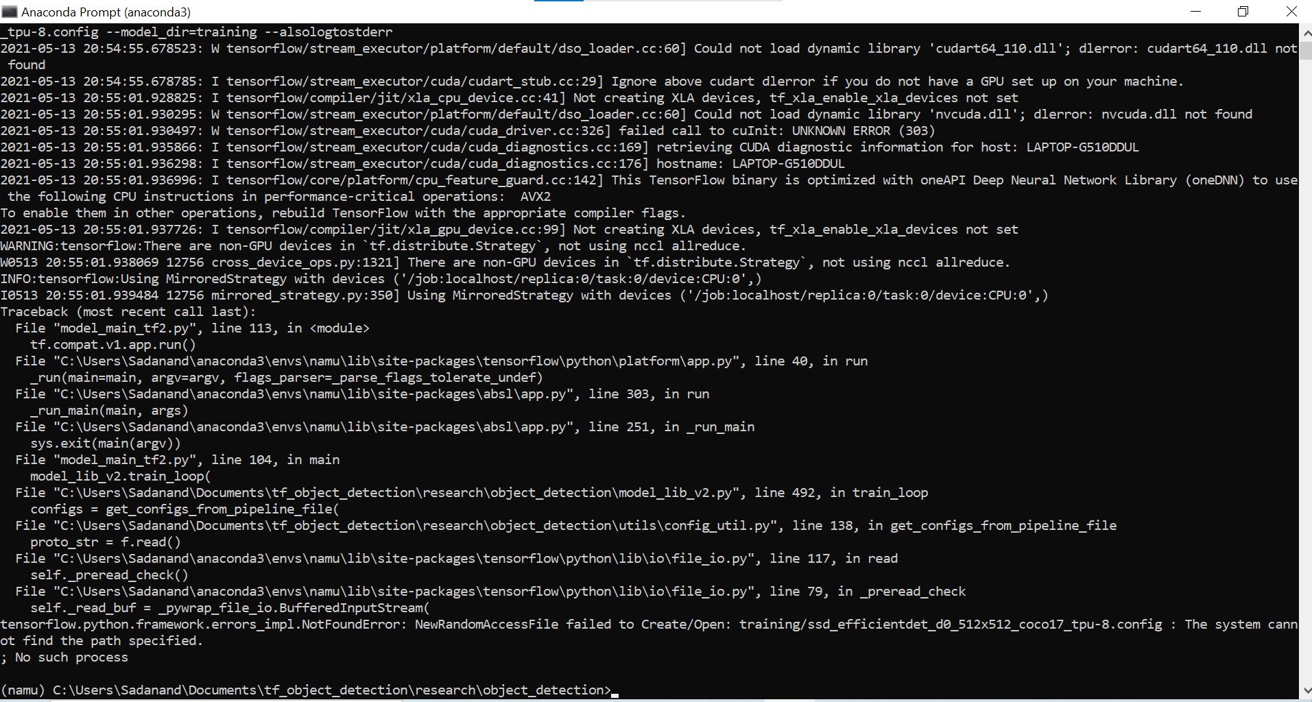 I am still facing issue while training my model · Issue #9943 · tensorflow/models · GitHub