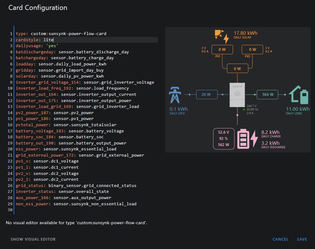 GitHub - impilo/Sunsynk-Home-Assistant-Power-Flow-Card: A simple card ...