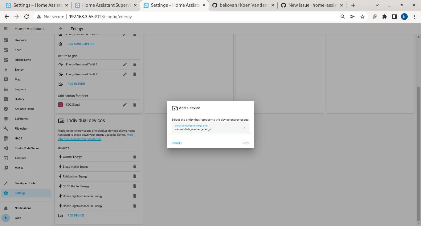 Individual devices not added in Energy dashboard · Issue #12827 · home-assistant/frontend · GitHub