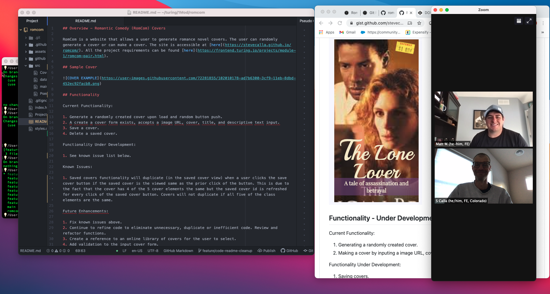 GitHub - stevecalla/romcom: M1 pair project
