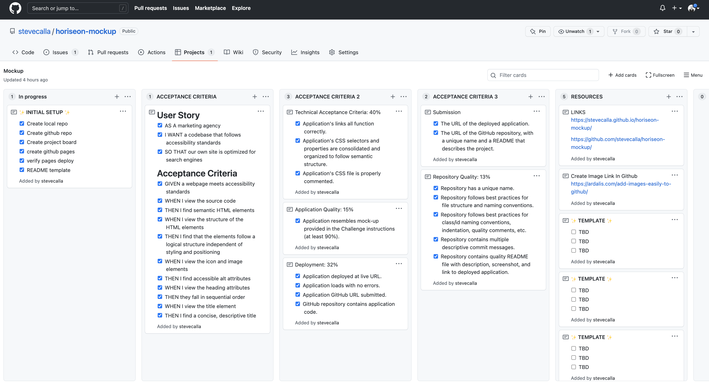 GitHub - stevecalla/horiseon-mockup