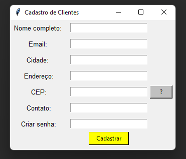 GitHub - LeiliFerreira/cadastroPythonTKinter: Cadastro de usuário ...