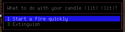 Extinguish candle UI spam · Issue #1833 · cataclysmbnteam/Cataclysm-BN · GitHub