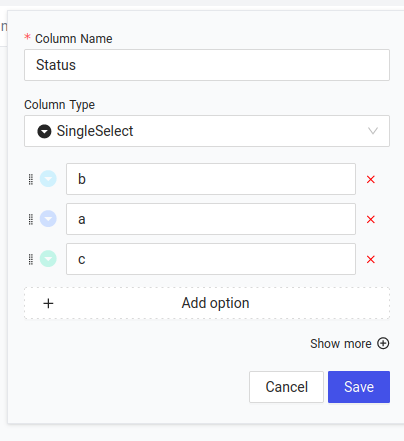 🐛 Bug: SingleSelect options do not keep their order · Issue #4429 · nocodb/nocodb · GitHub